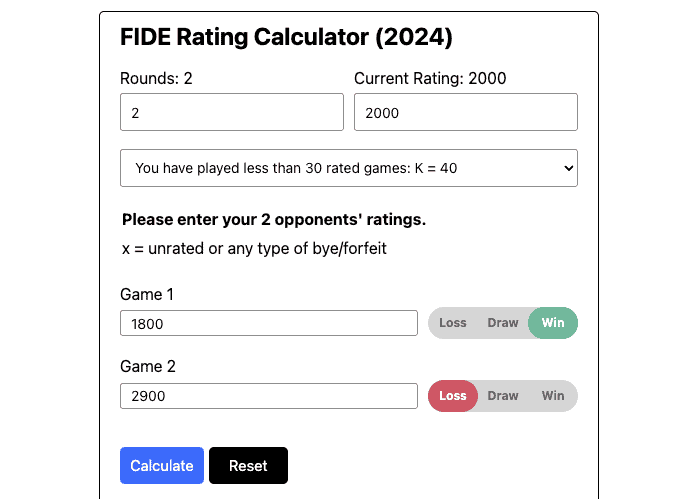 The Best FIDE Rating Calculator (2025) » Chess Intellect